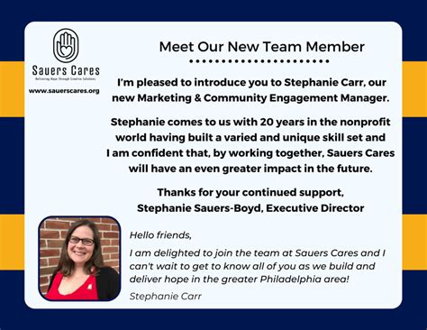 Meet Our Newest Team Member Sauers Cares