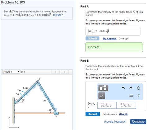 Solved Problem Part A Bar ABhas The Angular Motions Chegg