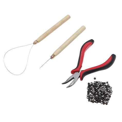 Winomo 4pcskit For Micro Ring Link Hair Extensions Tools Bending