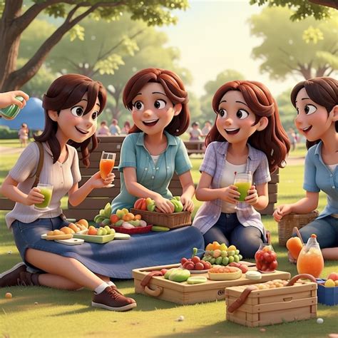 Premium Ai Image Picnic Bliss Among Friends