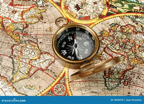 Compass World Map Stock Photo Image Of Europe America 7064478