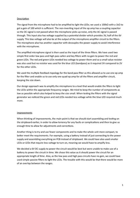 Spc Assignment Part 8 Description The Signal From The Microphone Had