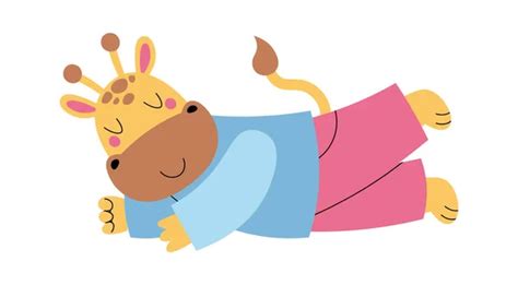 Giraffe Sleeping Bed Vector Illustration Stock Vector By ©lookz 678756542