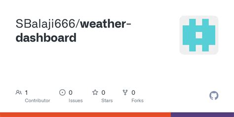 GitHub SBalaji Weather Dashboard