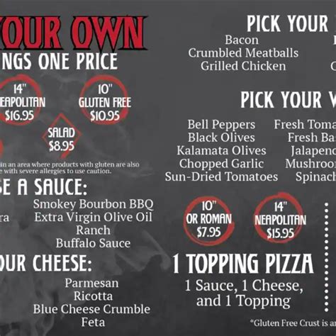 1000 Degrees Neapolitan Pizzeria Menu Urbanspoonzomato
