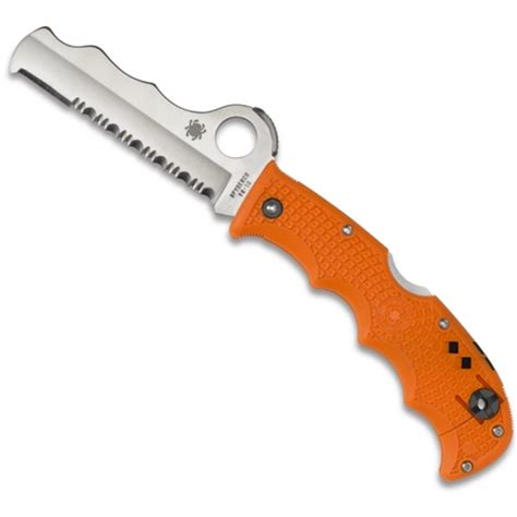 Spyderco Rescue Assist I Folder Knife, Orange FRN, Spyderedge