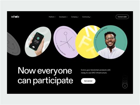 dao for blockchain hero section web design web design inspiration