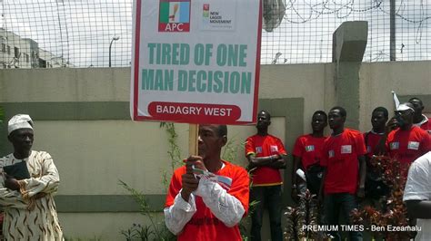 Lagos Apc Members Protest Imposition Of Candidates Premium Times Nigeria