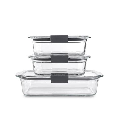 Rubbermaid Brilliance Glass Food Storage Containers Set Of 3 Food