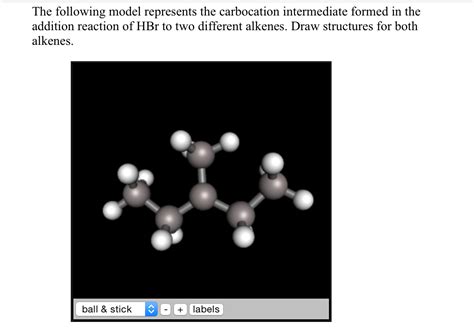 Solved The Following Model Represents The Carbocation Chegg