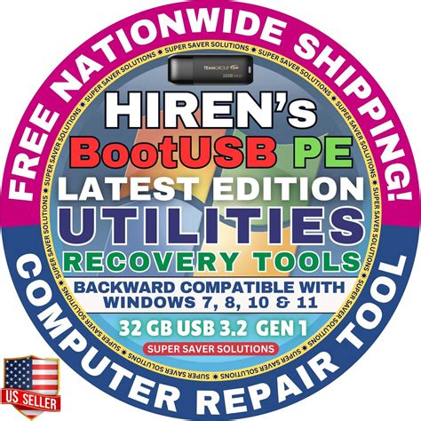 EPIC Hirens BootCD USB Data Password Reset Disk Utilities Windows 7 8