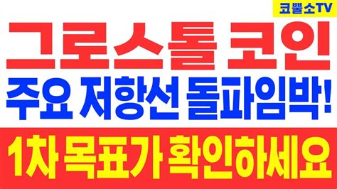 그로스톨 코인 주요 저항선 돌파임박 1차 목표가 확인하세요 Youtube