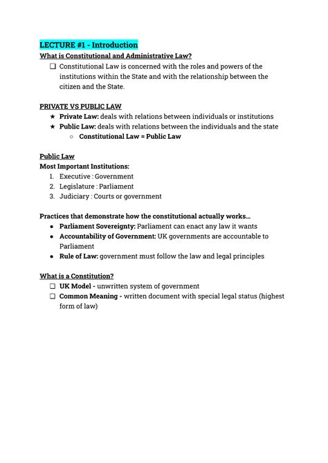 Constitutional And Administrative Law Lecture 1 Introduction What Is