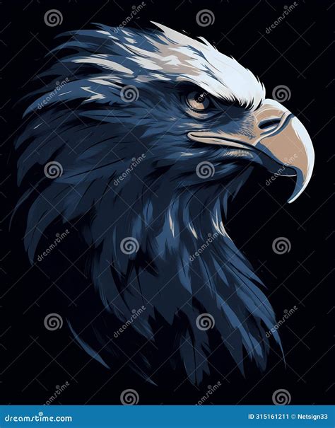 Black And White Falcon Mascot Logo Outline Thick Bold Lines Clean
