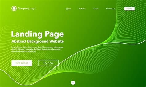 Página Web Verde Con Un Fondo Verde Vector Premium