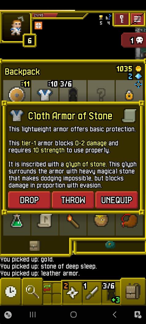 Should I Go The Stone Cloth Armor Roe 10 Build Rpixeldungeon