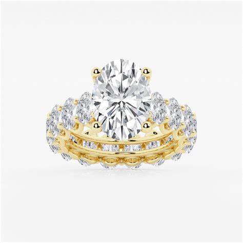10 Ctw Oval Lab Grown Diamond Eternity Engagement Ring Grownbrilliance