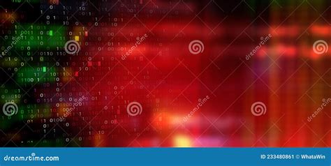 Abstract Technology Binary Code Dark Red Background Cyber Attack