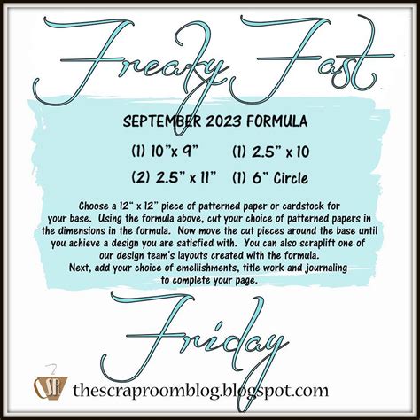 The Scraproom Blog September 2023 Freaky Fast Formula Reveal