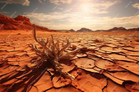 Premium Ai Image A Lifeless Desert Under A Harsh Sun
