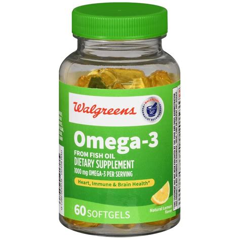Walgreens Omega 3 Softgels 60 Days Natural Lemon Walgreens