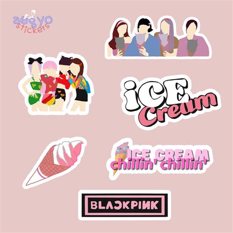 Blackpink Ice Cream Sticker Set K Pop Waterproof Matte Vinyl