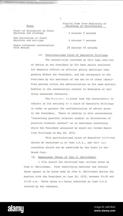 Analysis Index And Particularized Claims Of Executive Privilege For