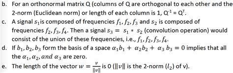 Solved B For An Orthonormal Matrix Q Columns Of Q Are