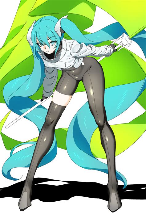 Hatsune Miku Racing Miku And Racing Miku Vocaloid And 1 More Drawn