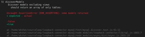 Tests Are Failing Issue Loopbackio Loopback Connector Mysql GitHub
