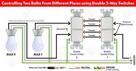 how to a wire double 3 way combination switch device