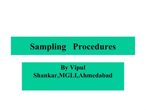 Sampling Procedures Ppt
