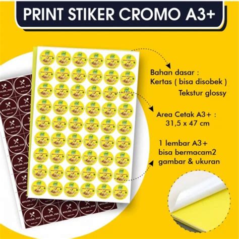 Jual Stiker A3 Chromo Bontax Glossy Vinyl Anti Air Satuan Bontax No