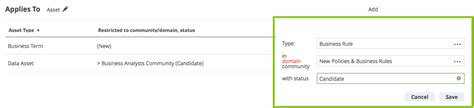 Collibra Workflow Restriction Rules Dialog Box In The Workflow Scope Section On The Workflow