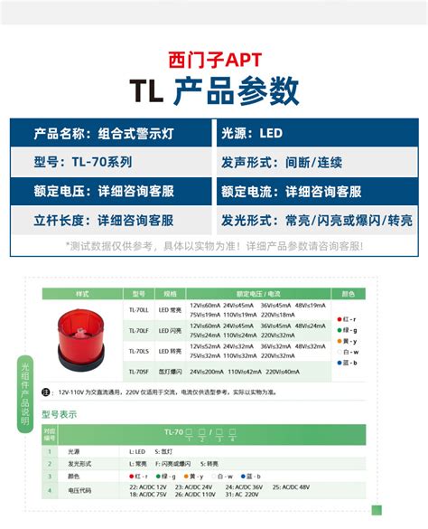 原装apt 上海二工三色报警灯tl 70all Rgy23 Tl Sz 1 70l 阿里巴巴