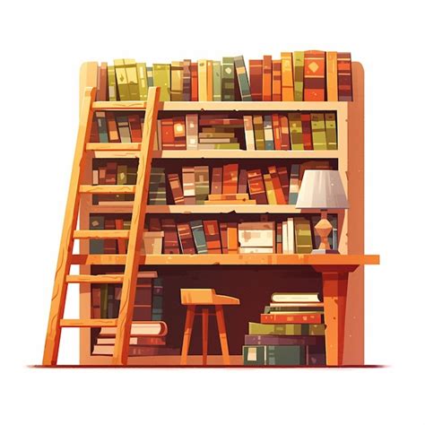 Premium Vector Contemporary Ladder Bookshelf