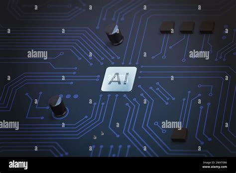 Advanced Ai Chip Integrated Onto A Complex Electronic Board Representing The Integration Of Ai