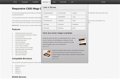 Css Mega Drop Down Menupixelworkshop Codecanyon Regarding Template With