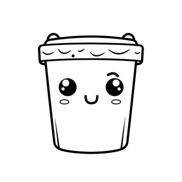 Cartoon Dustbin Coloring Page PNG Transparent Images Free Download Vector Files Pngtree