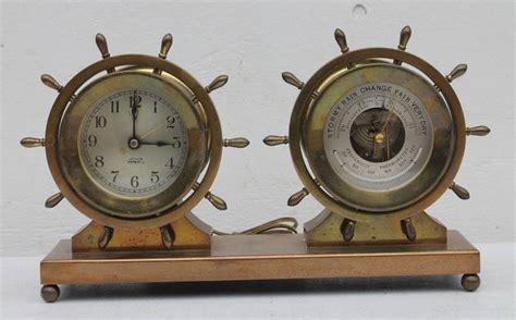 Wonderful Bronze Or Brass Clock Barometer Combination