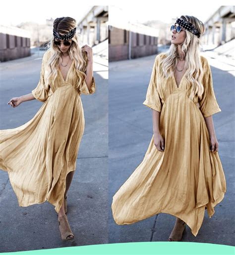 Bohemian Loose Light Thin Cotton Linen Long Maxi Summer Dress So Chic