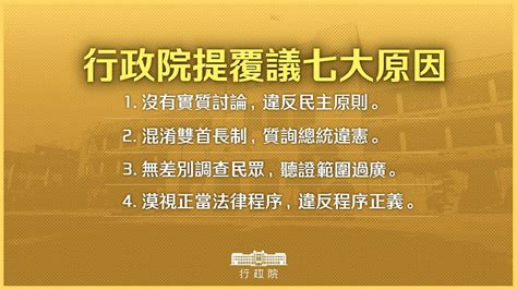 提7大理由認窒礙難行 行政院提國會改革案覆議案
