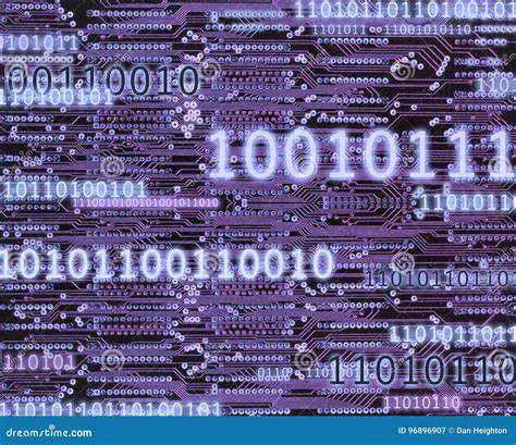 Binary Code Numbers On Circuit Board Background Stock Illustration Illustration Of Blue