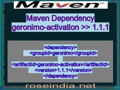 Maven Dependency Geronimo Activation