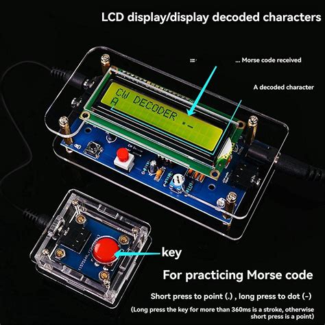 Decoder Morse Code Reader Translato Diy Kits Cw Morse Code Exercise Decoder Kit Ham Radio With