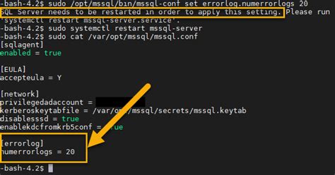 Configuremanage Error Logs Sql Server On Linux Mssqltrek