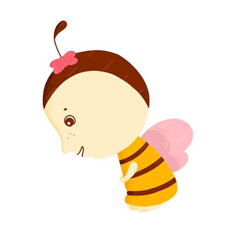 Premium Vector Cute Friendly Bee Cartoon Happy Bee Insect Character