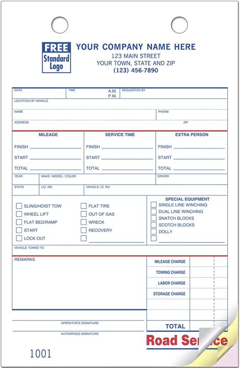 Road And Towing Service Forms Towing Forms