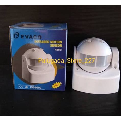 Jual SENSOR Gerak EVACO RS8B Infrared Motion Sensor Max 1200watt