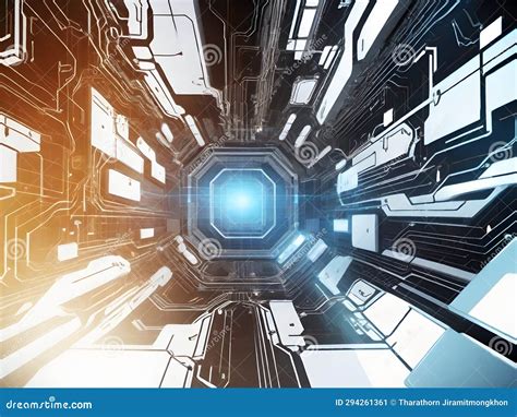 Digital Nexus Abstract Futuristic Circuitry Brilliance Stock Illustration Illustration Of